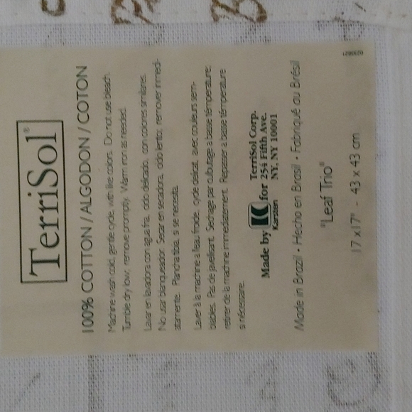 TerriSol | Accents | 2 Cotton Placemats 2 Napkins Leaves Names Of Tree ...